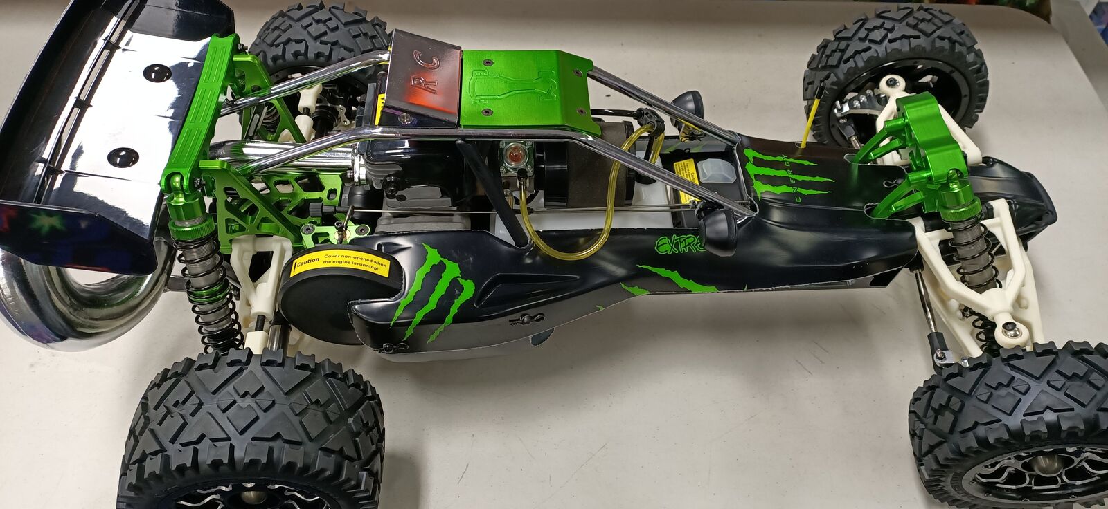 ROVAN 320AG01 BAJA 5B BUGGY 32CC CNC AND NYLON BLACK AND GREEN MONSTER ...
