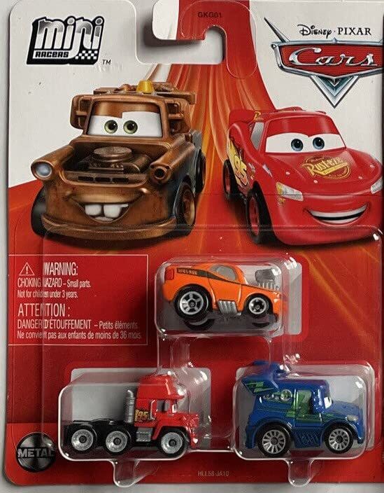 DISNEY PIXAR CARS MINI RACERS 3 PACK INCLUDES SNOT ROD - DJ - MACK ...