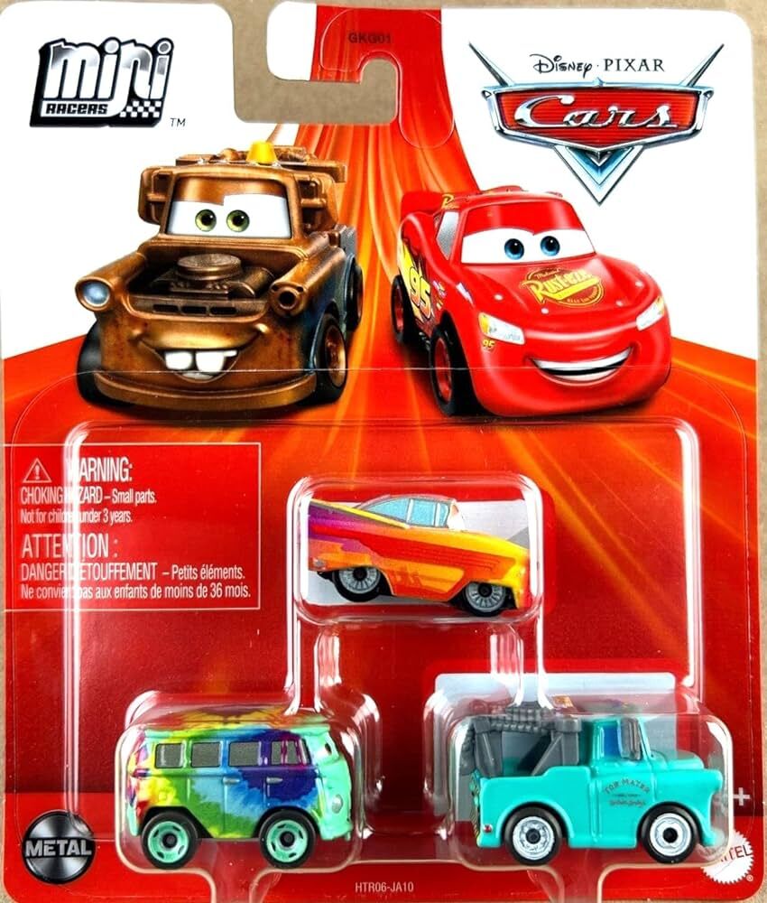 DISNEY PIXAR CARS MINI RACERS 3 PACK INCLUDES BRAND NEW MATER ...