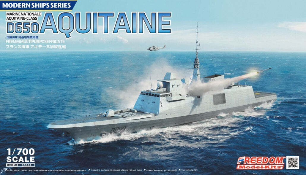 FREEDOM 83001 D650 AQUATAINE FRIGATE / MARINE NATIONALE PLASTIC MODEL ...
