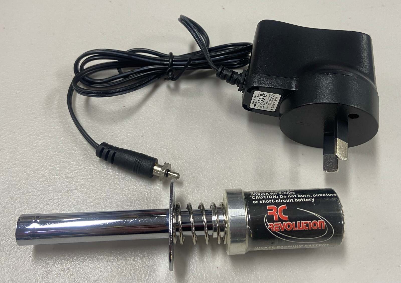 RC REVOLUTION GLOW IGNITER STARTER STICK AND CHARGER 1.2V 1800MAH